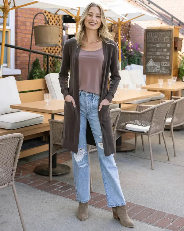 Grace & Lace Micro Bambu Cardigan - Cafe - BeautyOfASite - Central ...