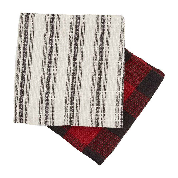 Mud Pie Buffalo Plaid Waffle Dish Towel Set - BeautyOfASite